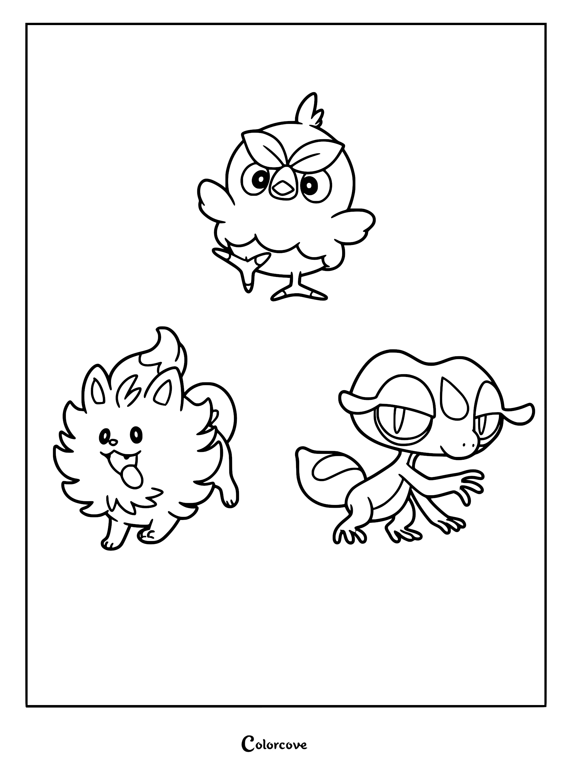 4 Pokemon Gen 10 Coloring Pages: Exclusive Starter Designs - The Color Cove